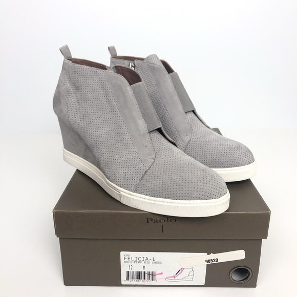 Paolo | Shoes | Nib Linea Paola Felicia Perforated Wedge Sneaker Suede ...